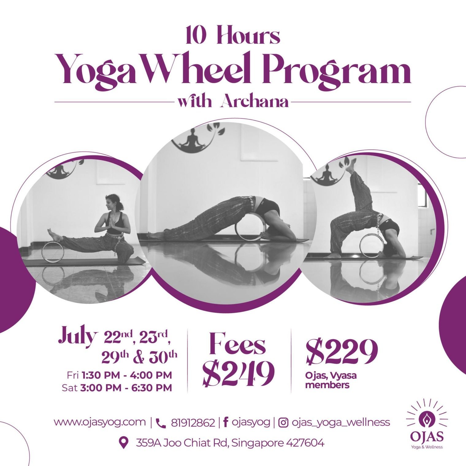 10 Hours Yoga Wheel Program [For Member Only] - Ojas Yog